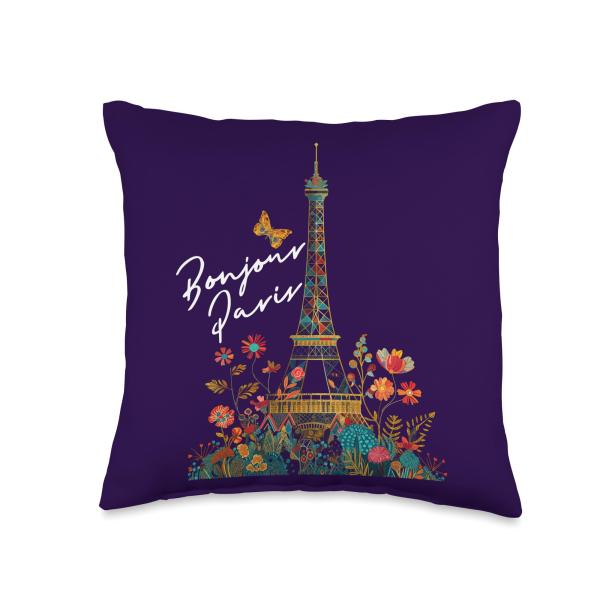 ・this cool vintage paris design with the eiffel tower and colorful flower patterns is the perfect gift idea for girls an...