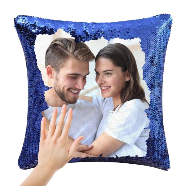 ・?Sequin + Suede fabric Material: Personalized pillow package included photo pillow cover and throw pillow insert. Custo...