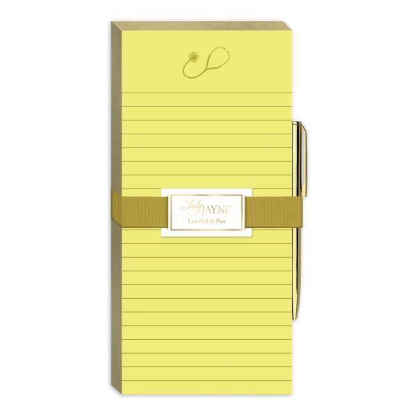 ・NOTEPAD with 100 lined pages and convenient magnet on the back・GOLD COLORED ballpoint pen with black ink included・SIZE ...