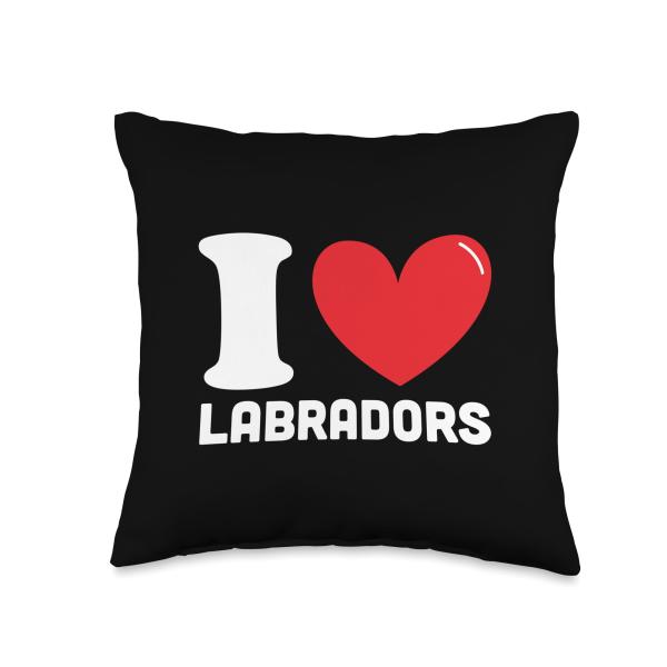 ・I Love Labradors Valentines Day・Funny Labrador Lover・100% spun-polyester fabric・Double-sided print・Filled with 100% pol...