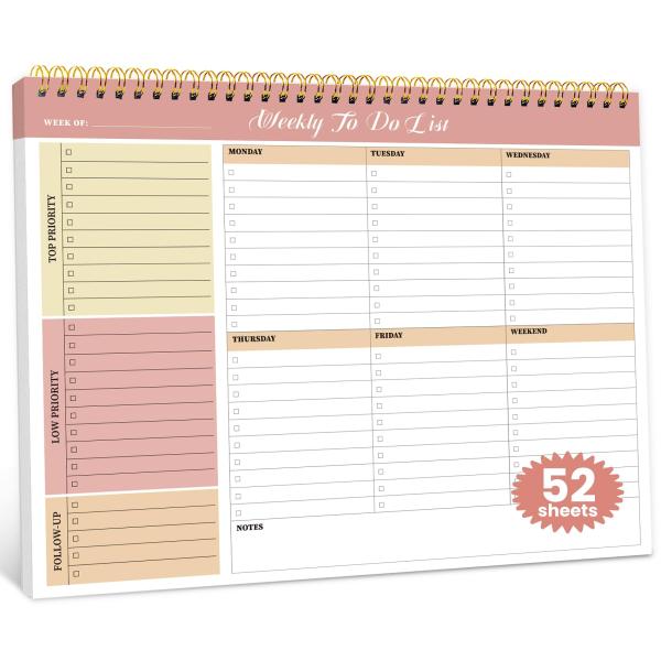 ・Maximize Your Productivity: Our weekly to-do list notepad offers a comprehensive task management system, featuring cate...