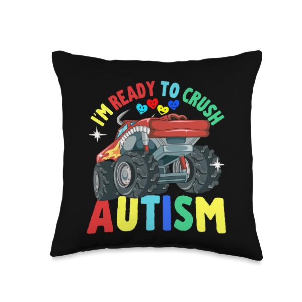 ・Empower your little hero with this vibrant 'I'm Ready to Crush Autism' tee! Featuring a cool monster truck design, it's...