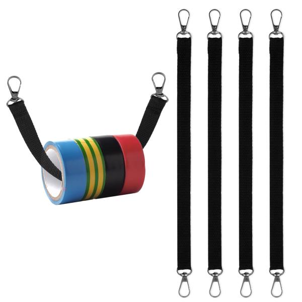 ・Adjustable Length: Equipped with 2 rotating metal buckles, this electrical tape holder measures approximately 13 inches...