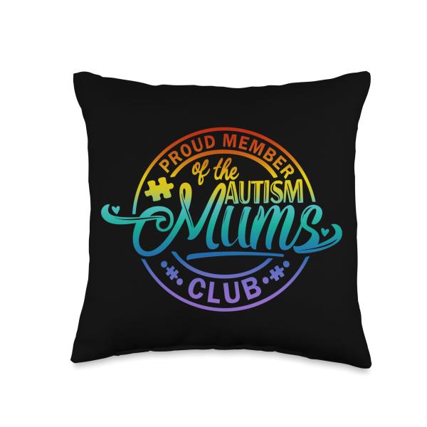 ・Design reads: "Proud Member Of The Autism Moms Club" in a colorful logo design for atusim awareness.・This "Proud Member...