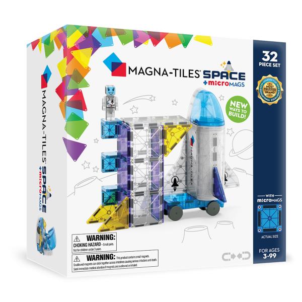 ・What's Included: 32 magnetic pieces, including: 1 Space Shuttle, 1 Space Capsule, 1 Capsule Window, 1 Space Figure, 1 W...