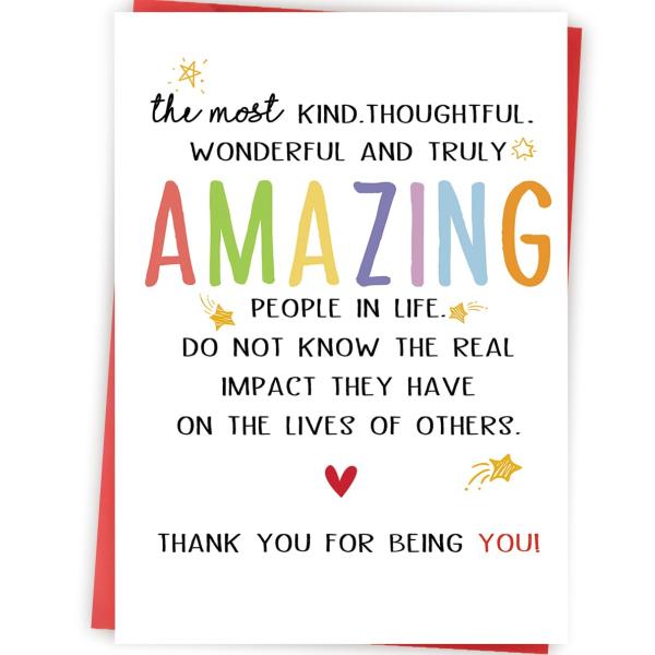 ・親友の親友、先生、上司、家族、同僚、またはあなたにとって大きな意味を持つ人のための面白い感謝カード。・心のこもった言葉が書かれたこのサンキューカードは、人生を大いに助けてくれる人に最適です。 このカードで感謝の気持ちを表すと、きっと彼や彼...