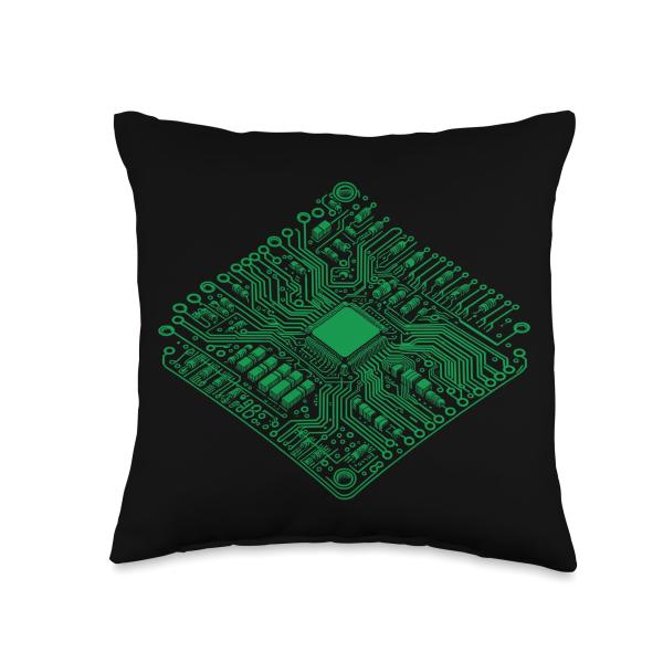 ・Unique design for computer scientists, developers and programmers with detailed representation of a CPU, board and trac...