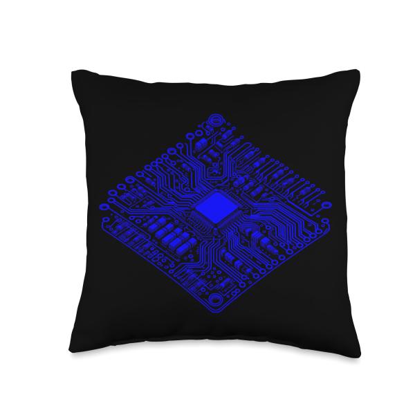 ・Unique design for computer scientists, developers and programmers with detailed representation of a CPU, board and trac...