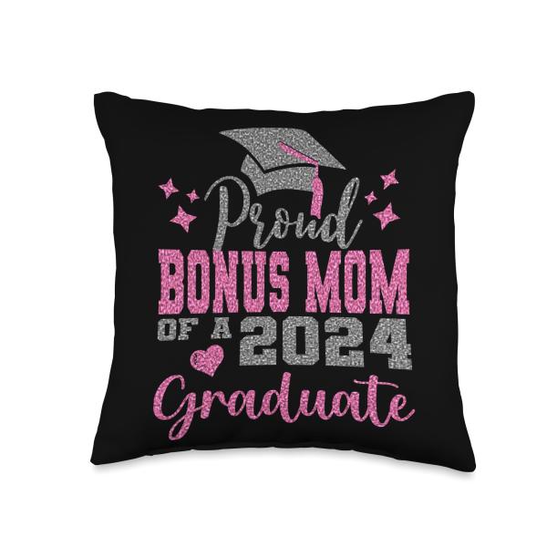 ・Proud Bonus Mom of a 2024 graduate shirt Proud Bonus Mom Class Of 2024 graduate squad Graduation Ceremony honor graduat...
