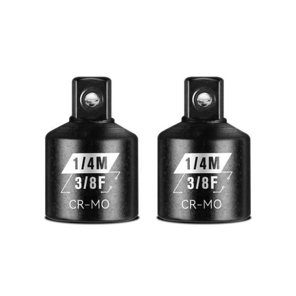 ・SPECIFICATION: 2PCS impact socket reducer 3/8" Female to 1/4" Male. Our products have clear laser markings on the surfa...