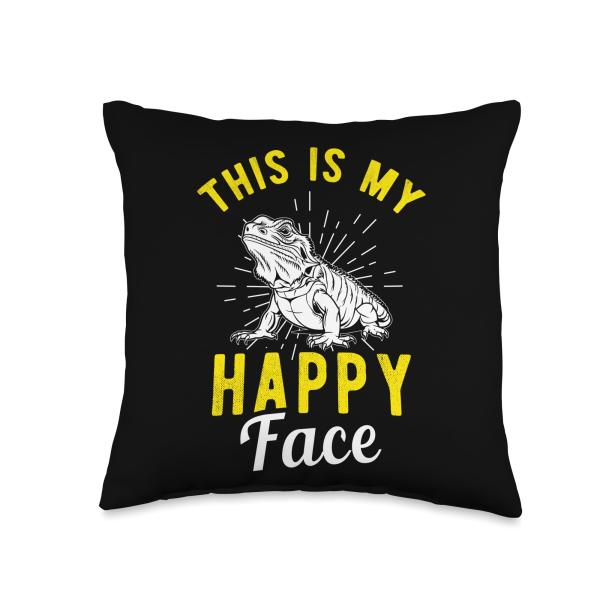 ・THIS IS MY HAPPY Face Bearded Dragon. Show off your love of bearded dragons with this witty design.・Bearded Dragon. Rep...