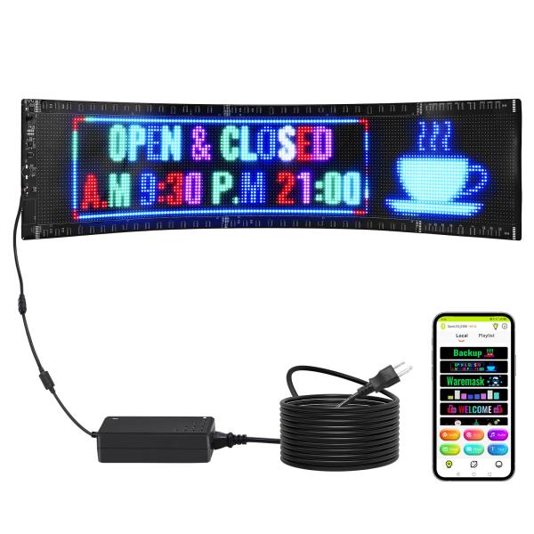 ・Bright Full-color Display: The bright and large sign makes it easy for people to see the advertisement effects, capable...
