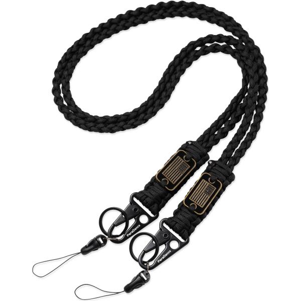 ・1.Proud USA Flag Design: The paracord lanyard is woven with a 3D metal American flag. Every time you feel confused, sta...