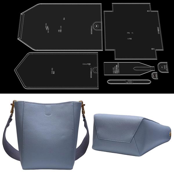 ・レザークラフト用のアクリル製バッグ型紙セットです。仕上がり製品は含まれません。説明書はないため、初心者の方は経験者の指導のもとでご使用ください。・1:1の実寸大設計で透明アクリル素材を使用。目盛りが読みやすく光透過率も良好です。手作りDI...