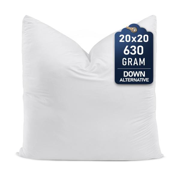 ・20 x 20 Pillow Inserts (Set of 1) - Offers a standard fit for 20x20 pillow covers and protectors. For a fuller, fluffed...