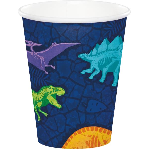 ・8 Dino Dig Paper Cups・Paper cups measure 9 oz.・Paper cups made of sturdy construction for your hot/cold beverage needs・...