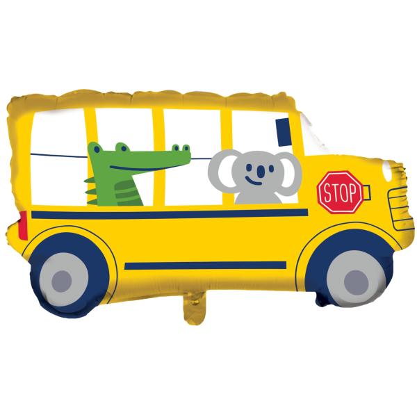 ・1 Transportation Time City Life Yellow School Bus Balloon・Yellow school bus metallic balloon measures 17.7" x 27.6"・Met...