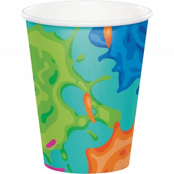 ・8 Paint Splatter 9 Oz Cups・Cups measure 9 oz・Perfect for serving refreshing hot or cold beverages to keep guests hydrat...