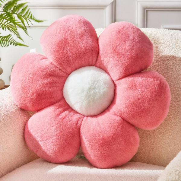 ・Material: This Flower Pillow are made of high imitation rabbit fur cover and stuffed with fluffy Polyester.Soft and war...