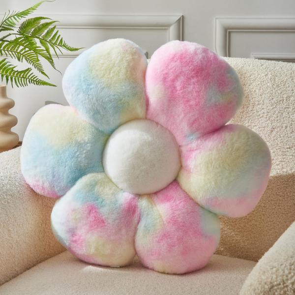 ・Material: This Flower Pillow are made of high imitation rabbit fur cover and stuffed with fluffy Polyester.Soft and war...