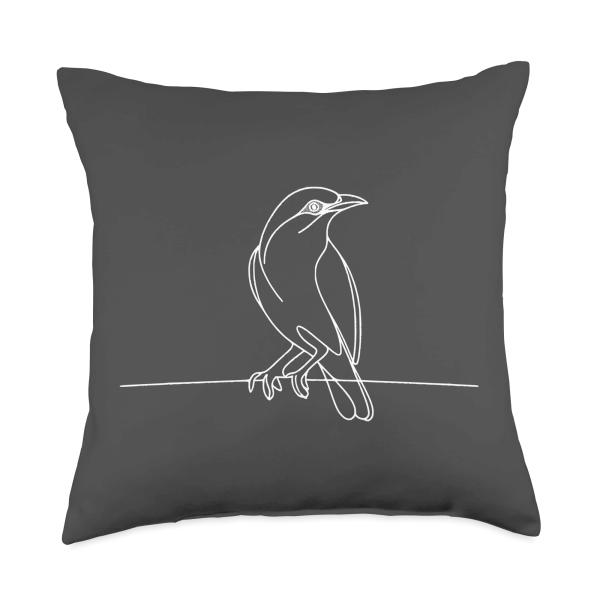 ・Jimbeels - Bird line art motif depicting a graceful avian form through minimalist continuous lines, inspired by wildlif...