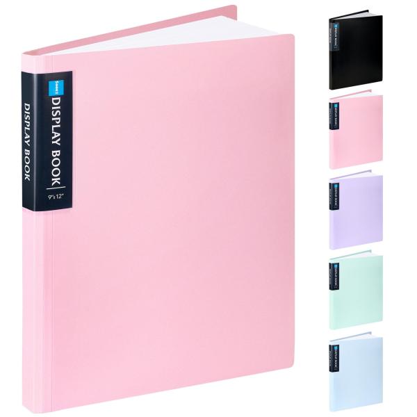 ・40-Pocket Portfolio Display Book: Each art binder with 40 bound (non-refillable) top-loading clear sheet protectors, le...