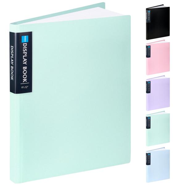 ・40-Pocket Portfolio Display Book: Each art binder with 40 bound (non-refillable) top-loading clear sheet protectors, le...