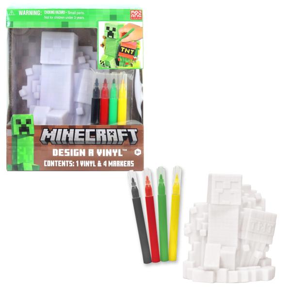 ・Includes: Vinyl Minecraft figure, 4 markers.・Creative Vinyl Craft: The Mojang Studios Minecraft Design a Vinyl puts kid...