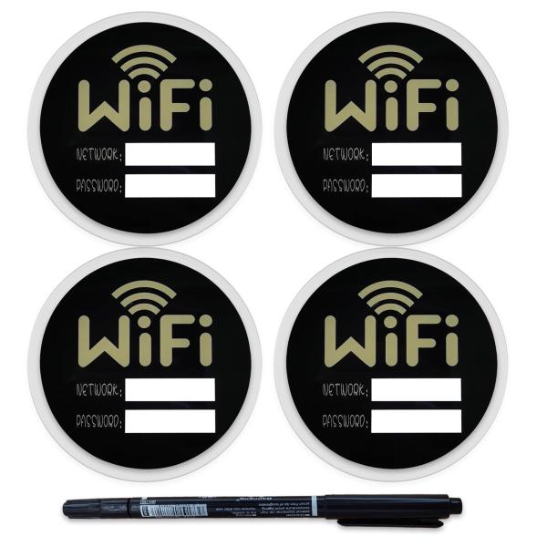 ・?【Perfect Size】? : 3.9×3.9 inch. This size is perfect for magnetic wifi sign and self-adhesive wifi sign, suitable for ...