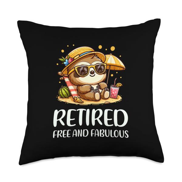 ・Retired Free And Fabulous Kawaii Cute Sloth Funny Retired Vibes Retirement product makes a great retirement gift for re...