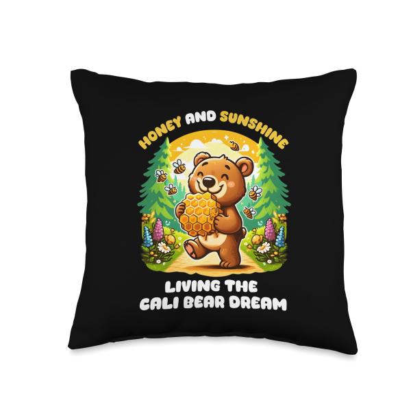 ・Honey And Sunshine Living The Cali Bear Dream Fun California Tee for Californians who love sunshine and sweet honey. We...