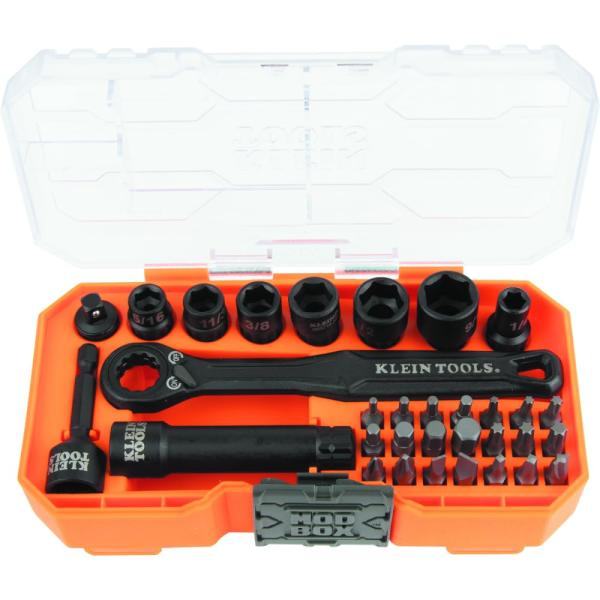 ・KLEIN KNECTスモールセット:ソケットレンチセットには、ソケット7個、ドライバービット21個、1/4インチスクエアアダプターとハンドルが含まれます。・パススルー:パススルーヘッドで延長ネジロッドの六角ナットを駆動する作業。・インパ...