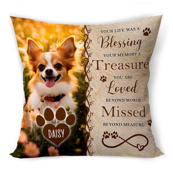 ・Pet Memorial Gifts for Dogs: A personalized pillow for pet lovers is a thoughtful and unique gift that any pet parent w...