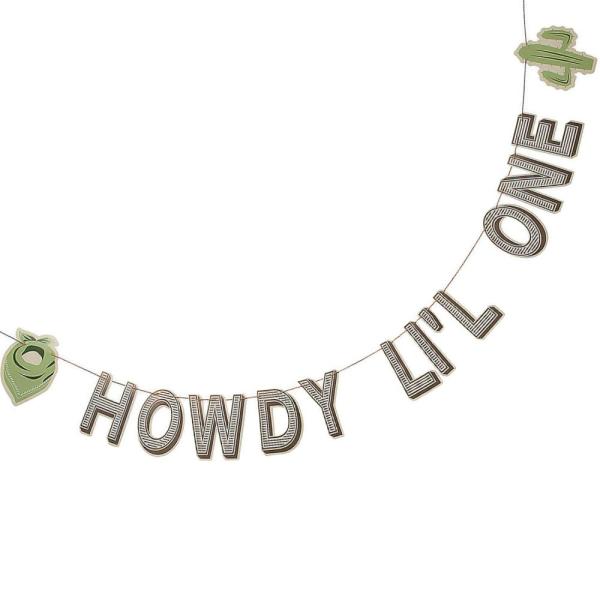 <h4>商品の特徴</h4><ul><li><b>テーマ</b>: 「Howdy Li'l One」のウエスタンベビーシャワー向けガーランド</li>&lt...