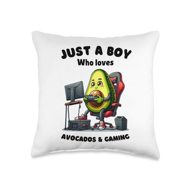 ・Just a Boy Who Loves Avocado and Gaming Funny Gamer Tees. A fun Gaming design of an avocado as a cartoon character with...