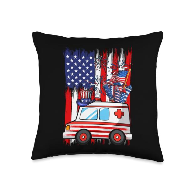 ・This Red Blue White Costume Ambulance 4th Of July Proud Flag costume is for dad, mom, grandma, grandpa, uncle, aunt, au...