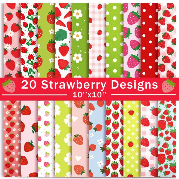 ・Colorful Strawberry Theme: the sewing fabric comes in a variety of bright colors and is printed with 20 different straw...
