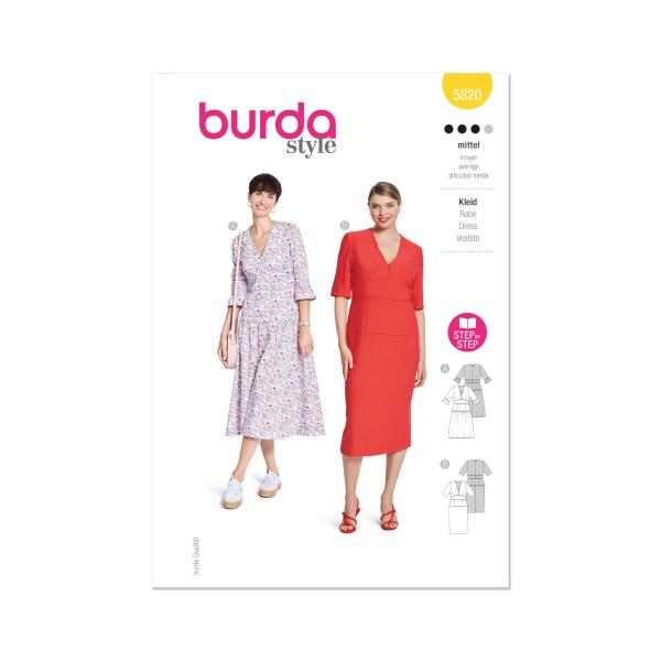 ・Burdaパターンキットには、パターンピース、ステップバイステップの図解説明書、生地・トリムの選び方、サイズ情報が含まれています。\n・ミセスサイズ10-20（36-46）対応。\n・フィット感とボーホーチャームを兼ね備えた2種類のドレス...