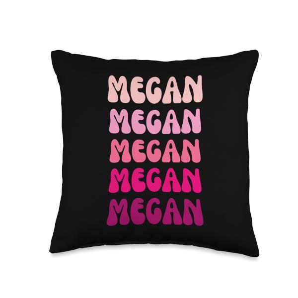 ・A bold stacked-text design featuring the name Megan in soft, warm tones. Clean, simple, and easy to style for everyday ...