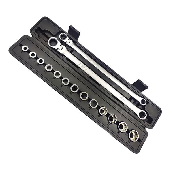 ・Achieve precise repairs with our 15in1 Adjustable Ratchet Wrench Kit. It's made from steel for long lasting use.・With i...