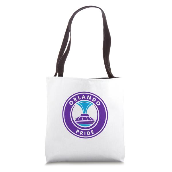 ・Rep Orlando Pride in Style・Official NWSL Licensed Product・16" x 16" bag with two 14" long and 1" wide black cotton webb...