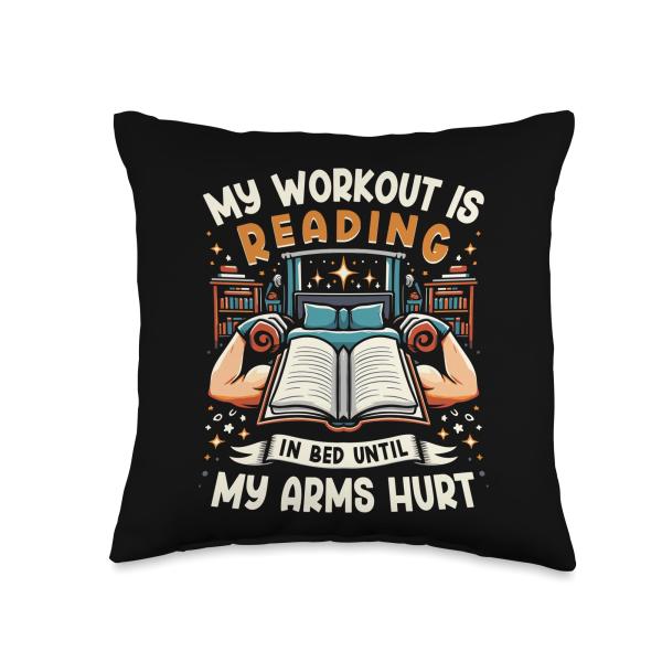 ・Funny design. This design features a humorous saying and a graphic of an open book with flexing arms for anyone who lov...