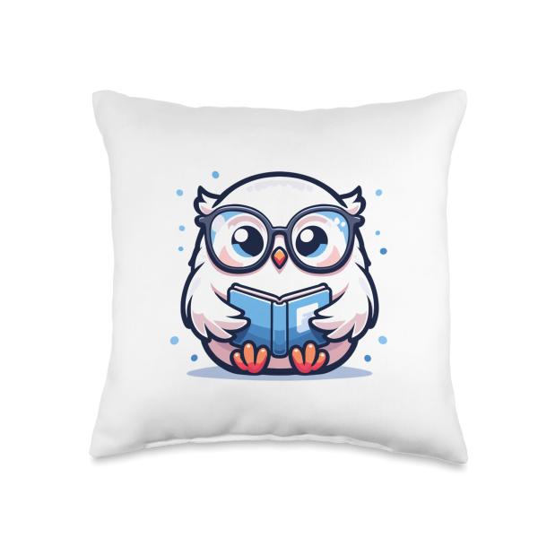 ・Embrace your inner bibliophile with this charming Kawaii Snow Owl design. Featuring a cute Snow Owl with reading glasse...