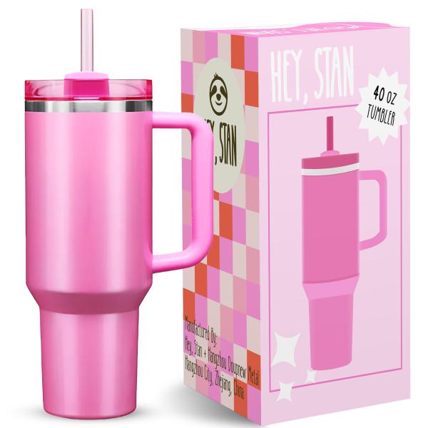 ・? EYE-CATCHING WINTER PINK SHIMMER 40oz TUMBLER: Stand out from the crowd with this dazzling cute tumbler with a vibran...