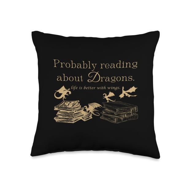 ・This retro Romantasy "Probably Reading About Dragons" reading Design Is The Best tee for book lovers, Bookish, women, g...