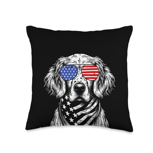 ・This Funny Retro English Setter with Patriotic American USA Flag Sunglasses design is for English Setter dad, English S...