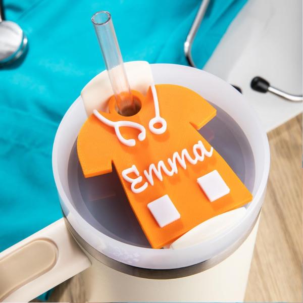 ・Nurse Name Plate for Stanley Cup Lid 30/40 oz: Our personalized medical uniform name plate comes in 9 different colors ...