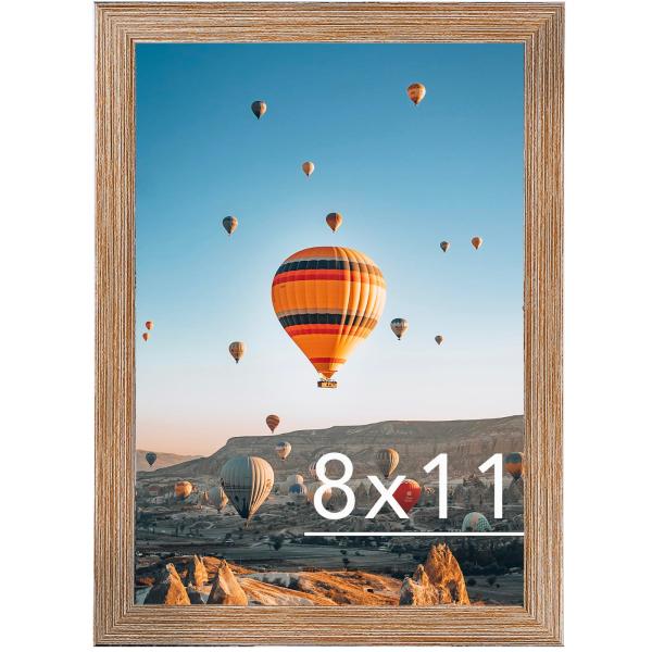 ・FRAME SIZE: The rustic brown picture frame fits 8x11 photos, simple and stylish, the frame opening display will be 0.5 ...