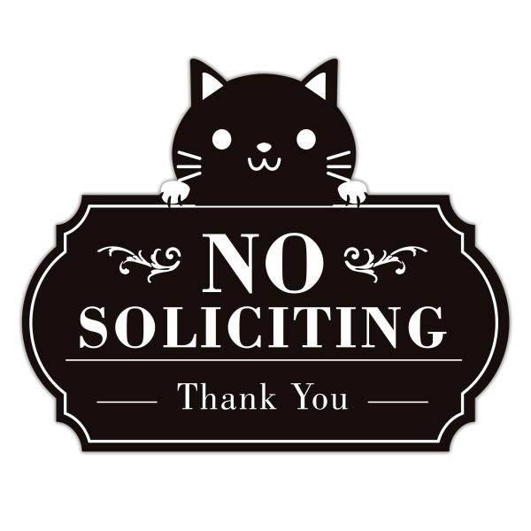 ・★【PACKAGING CONTENT】You will receive a cute cat door sign with "no soliciting'', which comes with an adhesive backing a...