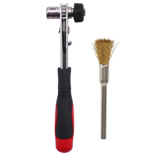・and high quality・2 pcs Auto parts:1 x tool brush ＆ 1 x Mini 1/4 Ratchet Socket Wrench・Metal Crimped abrasive wire grind...